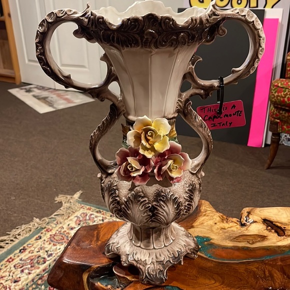 Capodimonte | Other | Vintage Large Capodimonte Urn Vase Beige Double ...
